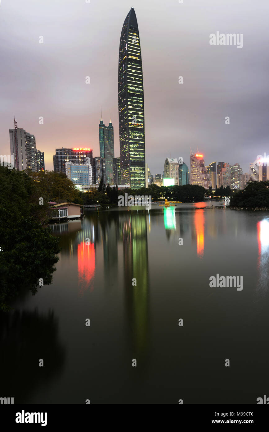 The KK100 skyscraper as seen from Lizhi Park Stock Photo - Alamy