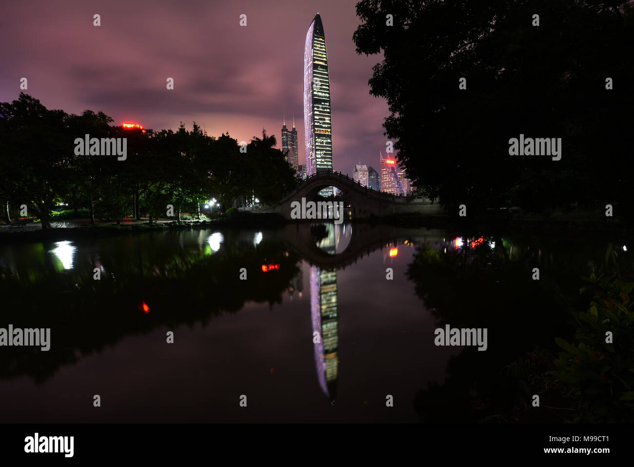 The KK100 skyscraper as seen from Lizhi Park Stock Photo - Alamy