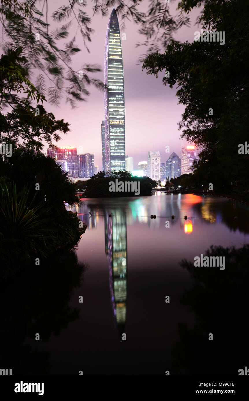The KK100 skyscraper as seen from Lizhi Park Stock Photo - Alamy