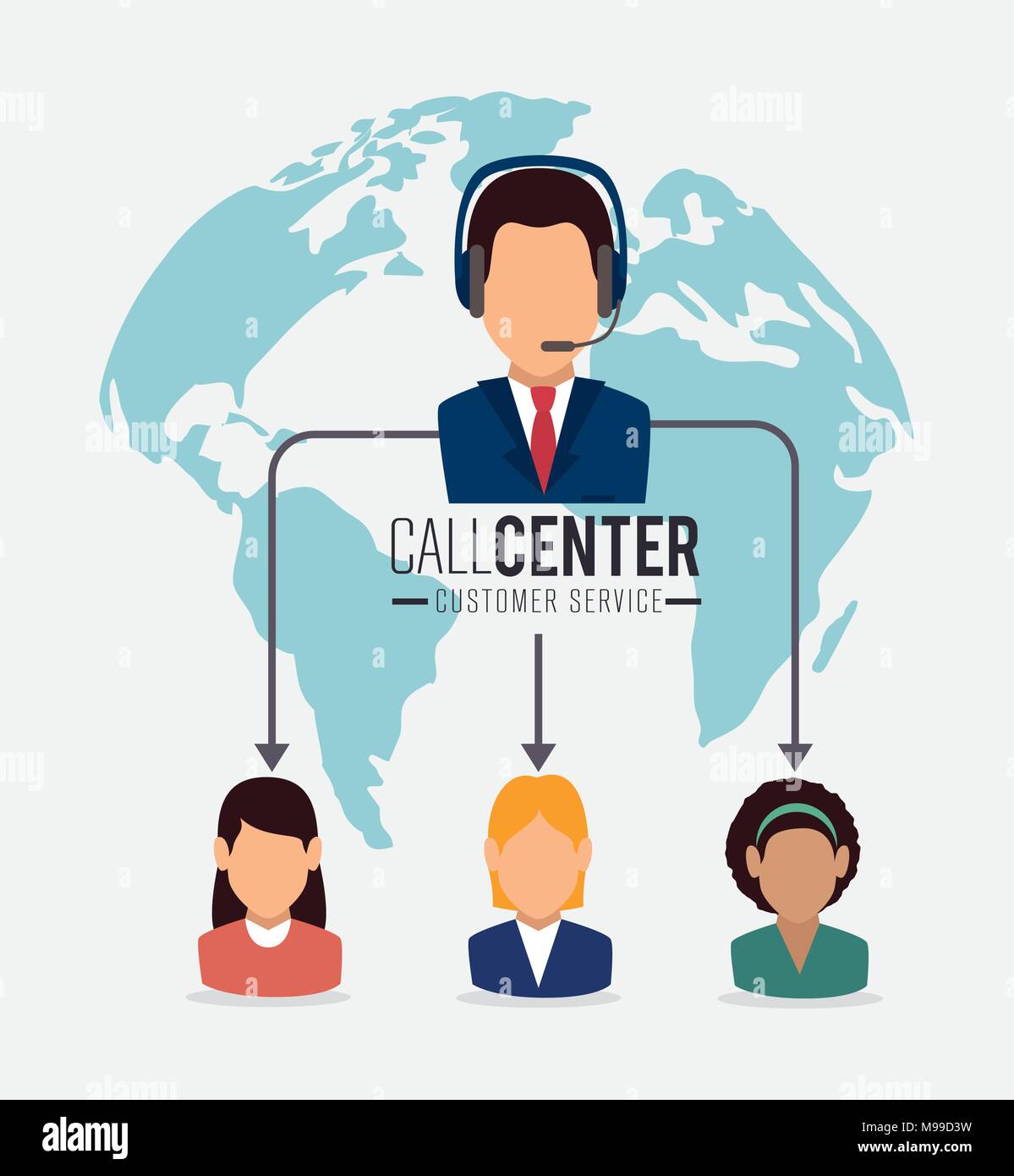 Customer service and technical support graphic design, vector ...