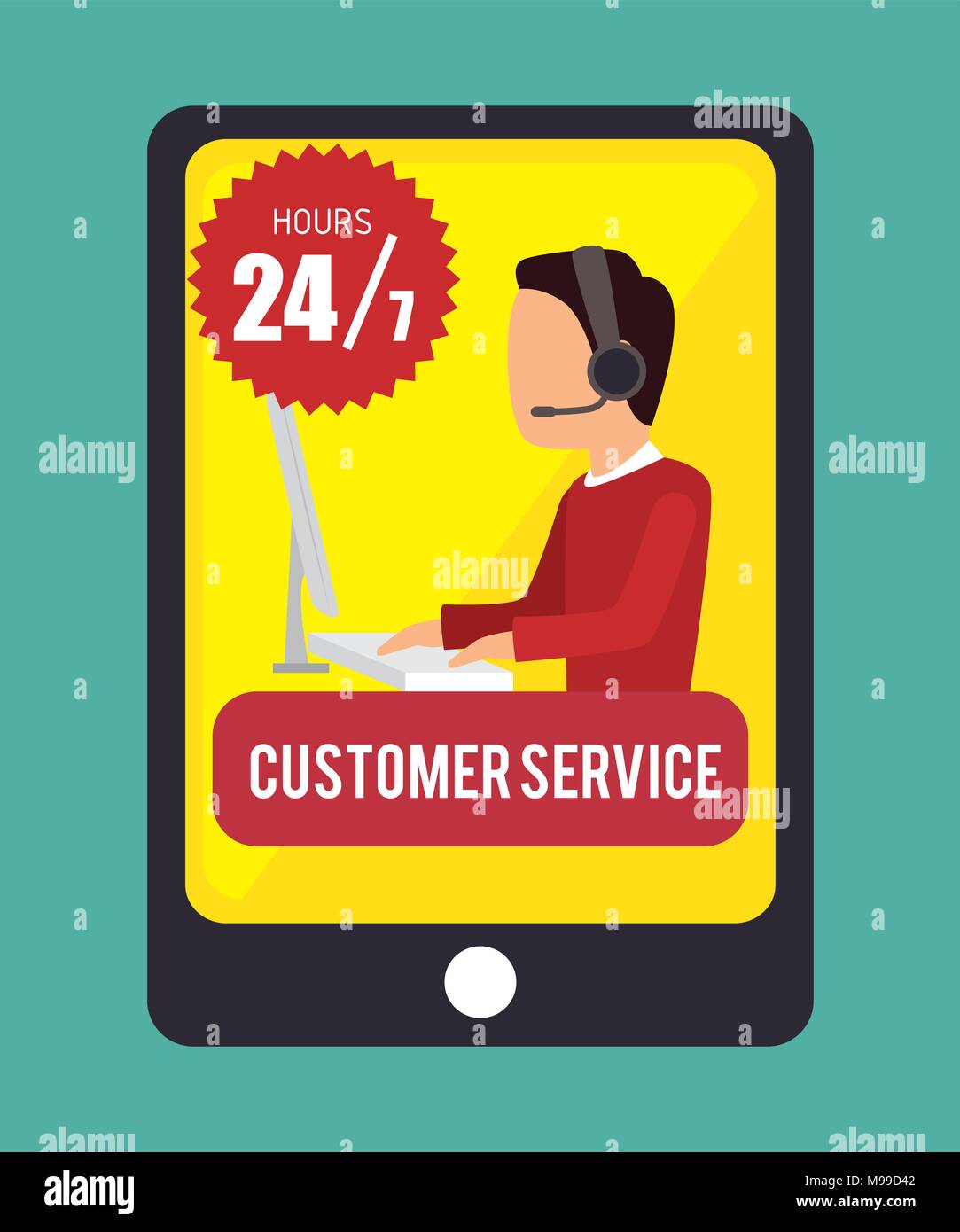 Customer service and technical support graphic design, vector ...