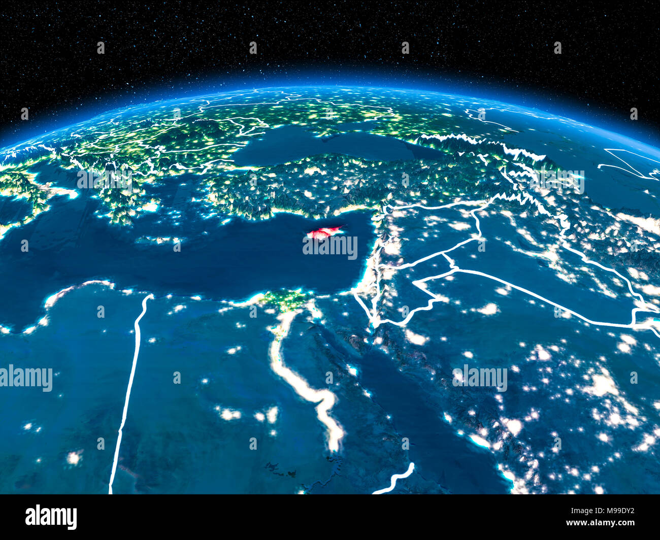 Highlighted satellite image of cyprus hi-res stock photography and ...