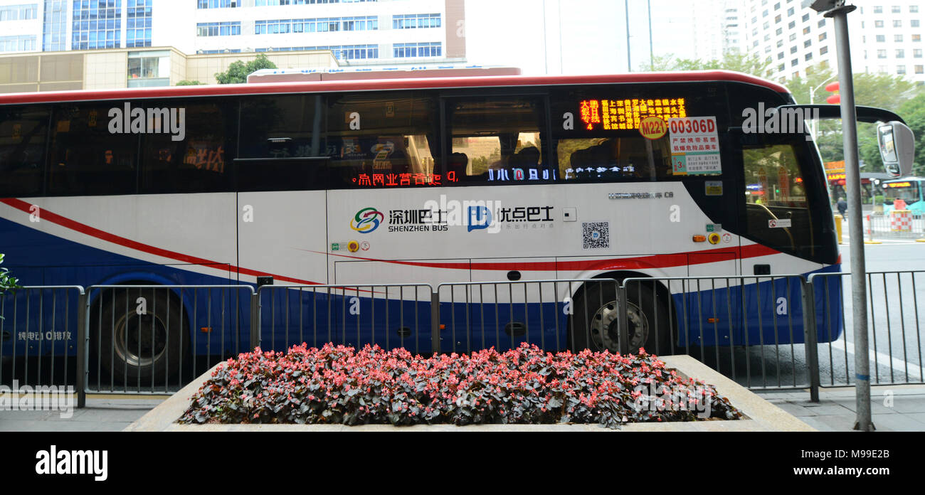 Shenzhen public buses are operated by an electric engine Stock Photo ...