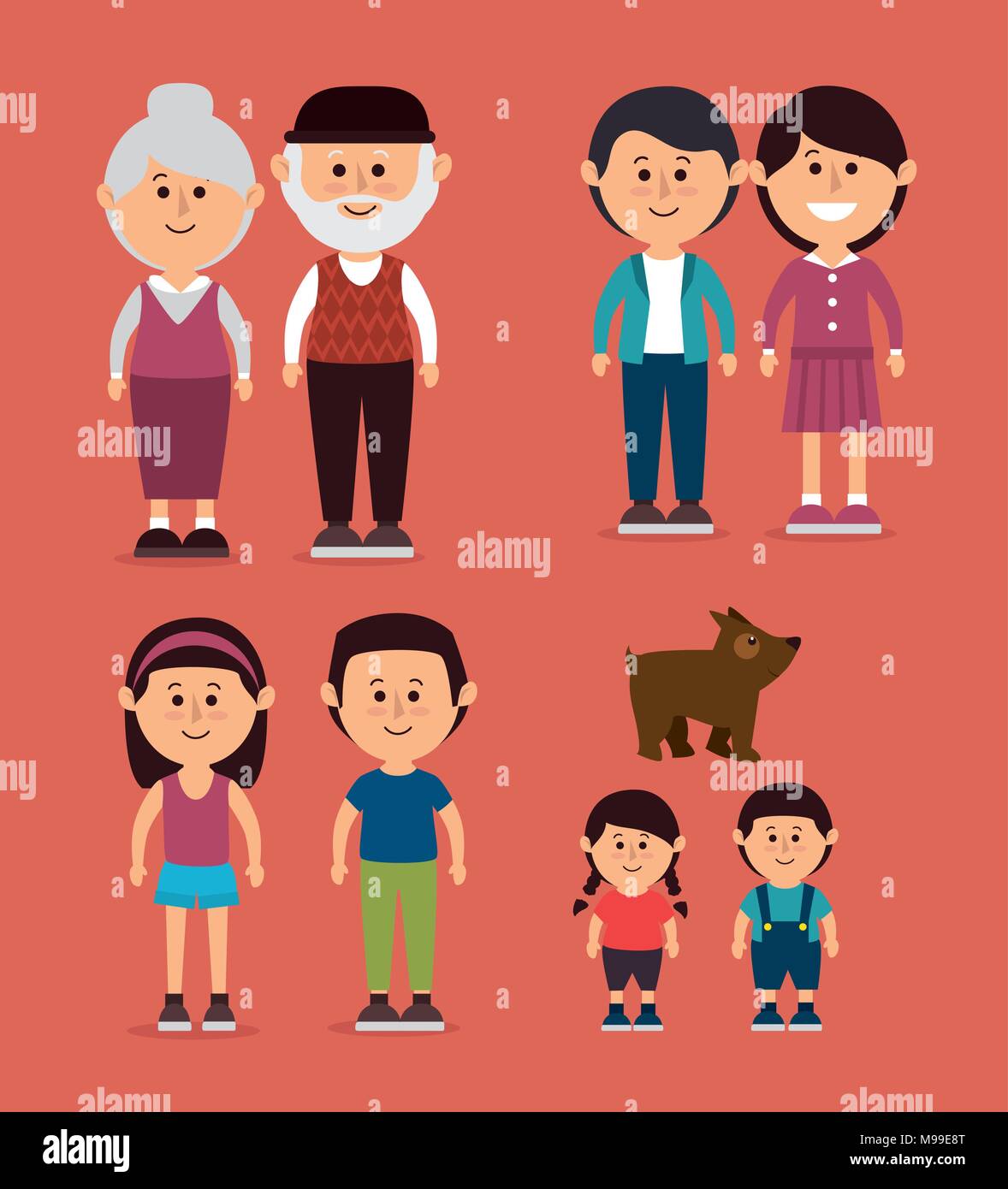 Family colorful cartoon Stock Vector Image & Art - Alamy