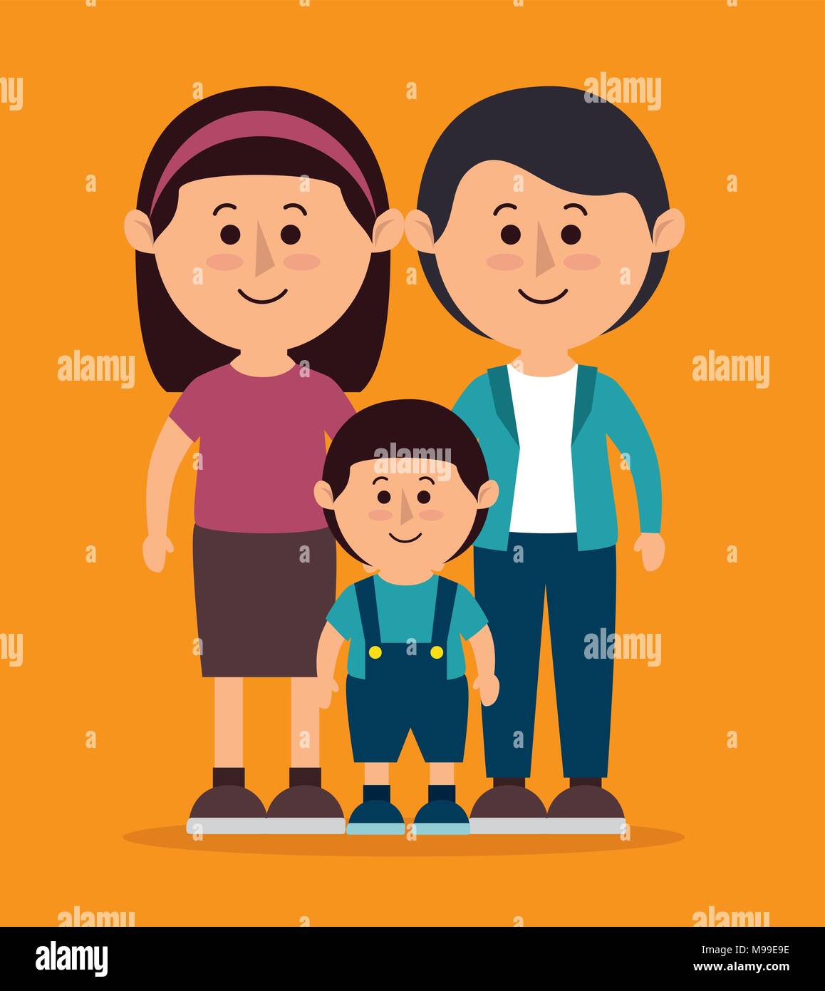 Family colorful cartoon Stock Vector Image & Art - Alamy