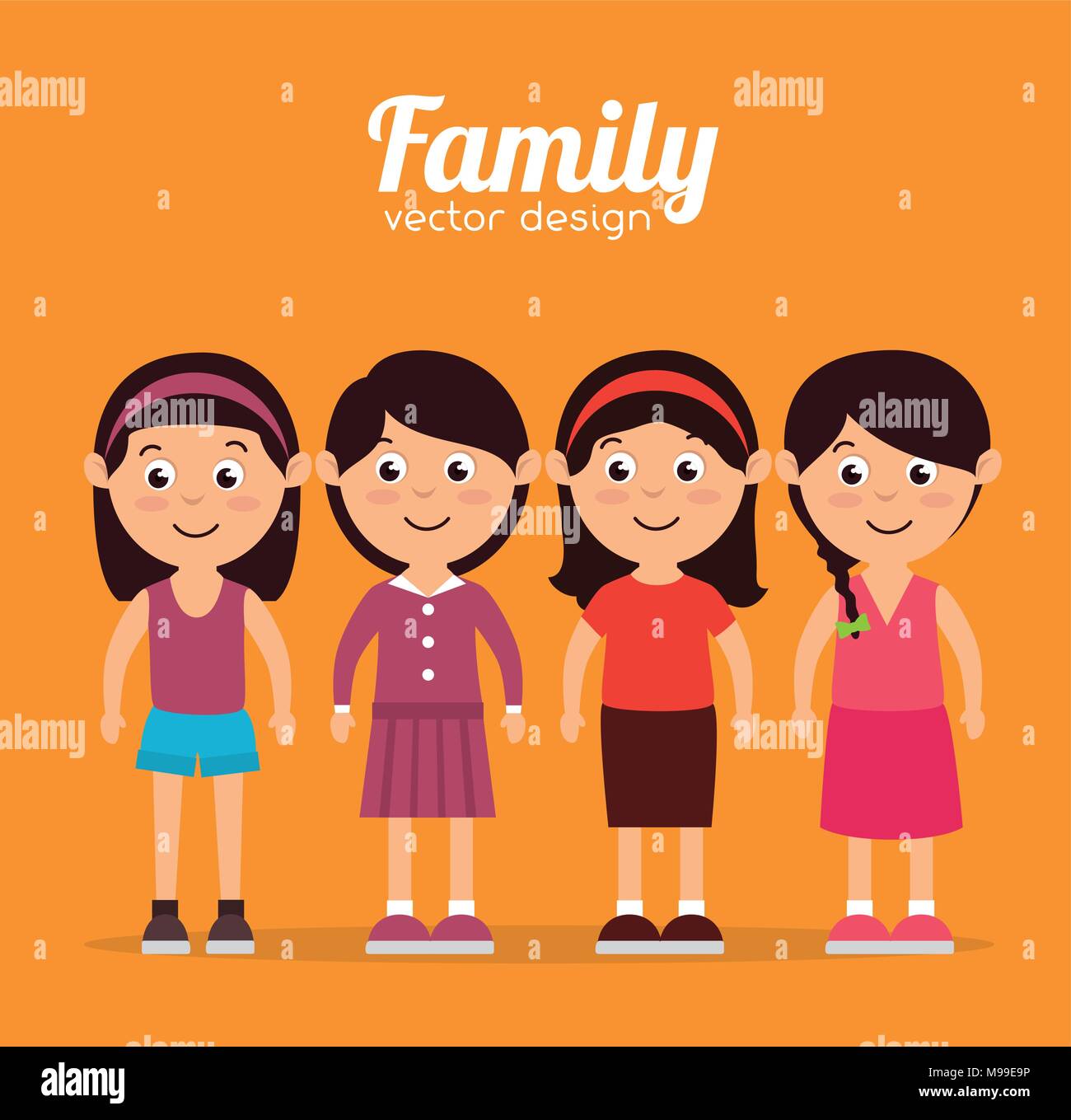 Family colorful cartoon Stock Vector Image & Art - Alamy