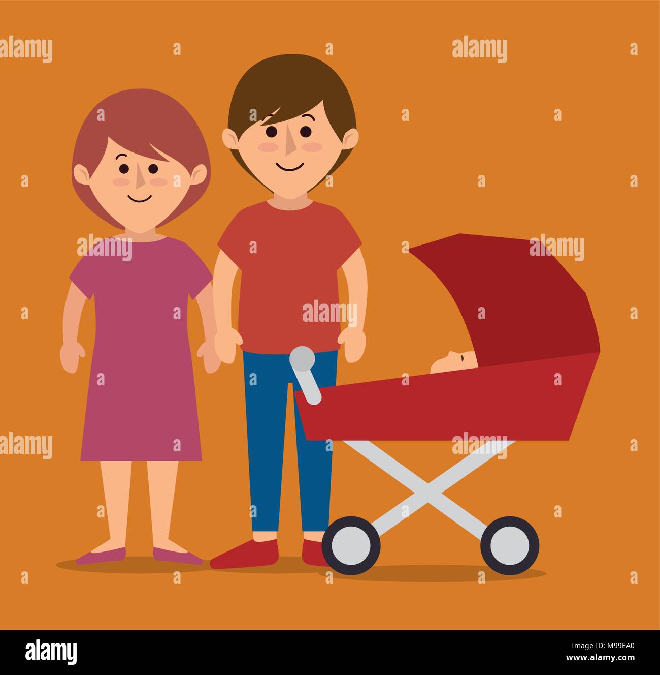 Family colorful cartoon Stock Vector Image & Art - Alamy