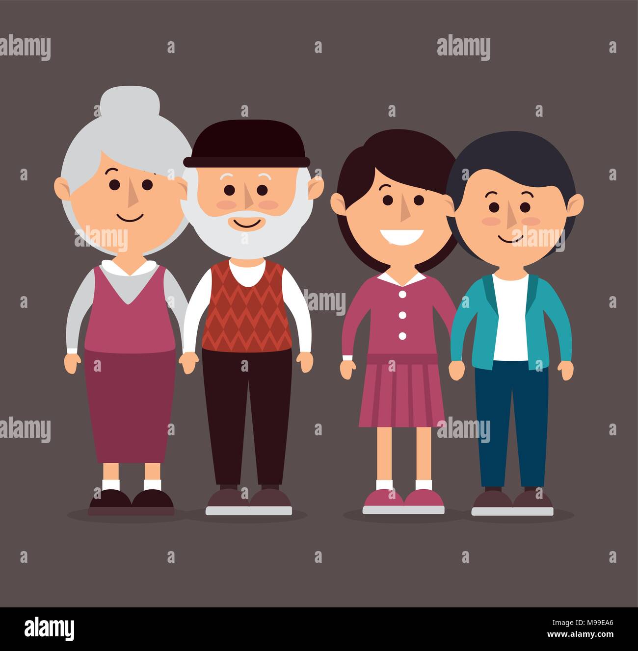 Family colorful cartoon Stock Vector Image & Art - Alamy