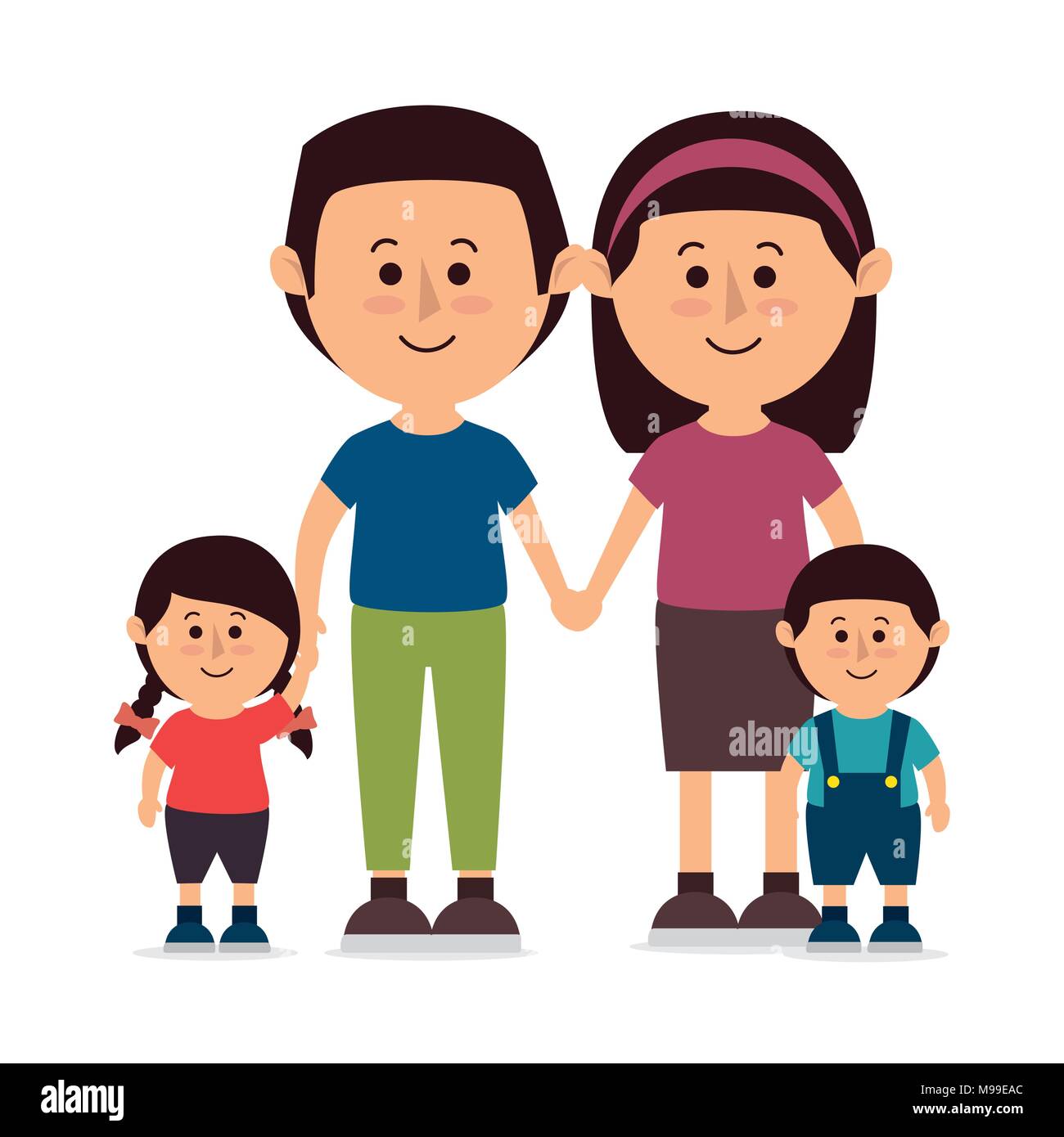 Family colorful cartoon Stock Vector Image & Art - Alamy