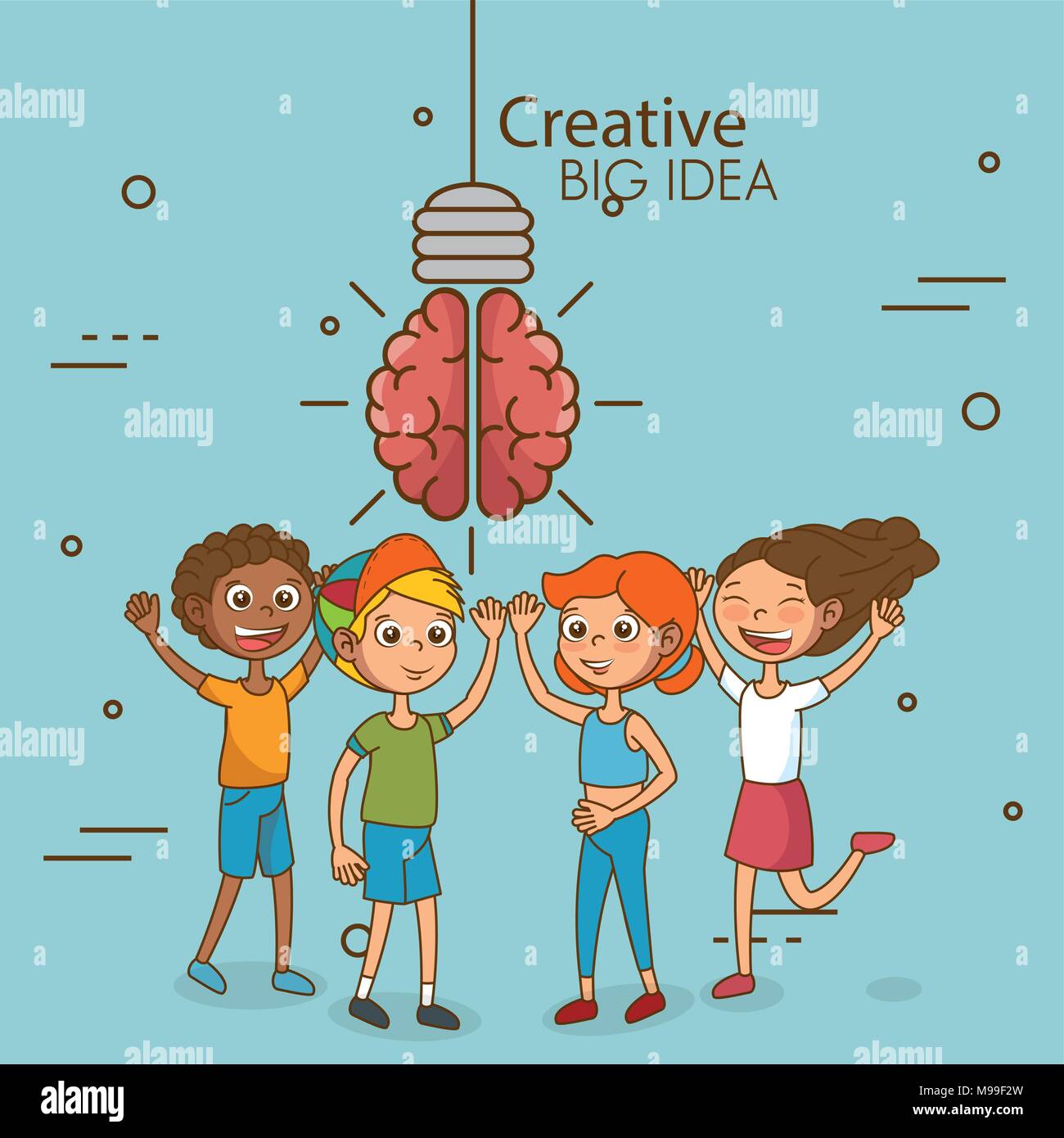 kids with creative big idea Stock Vector Image & Art - Alamy