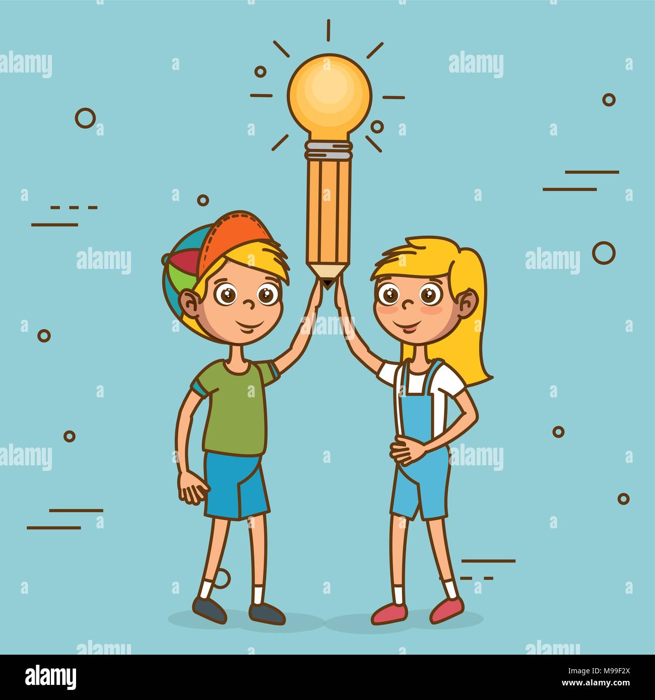 kids with creative big idea Stock Vector Image & Art - Alamy