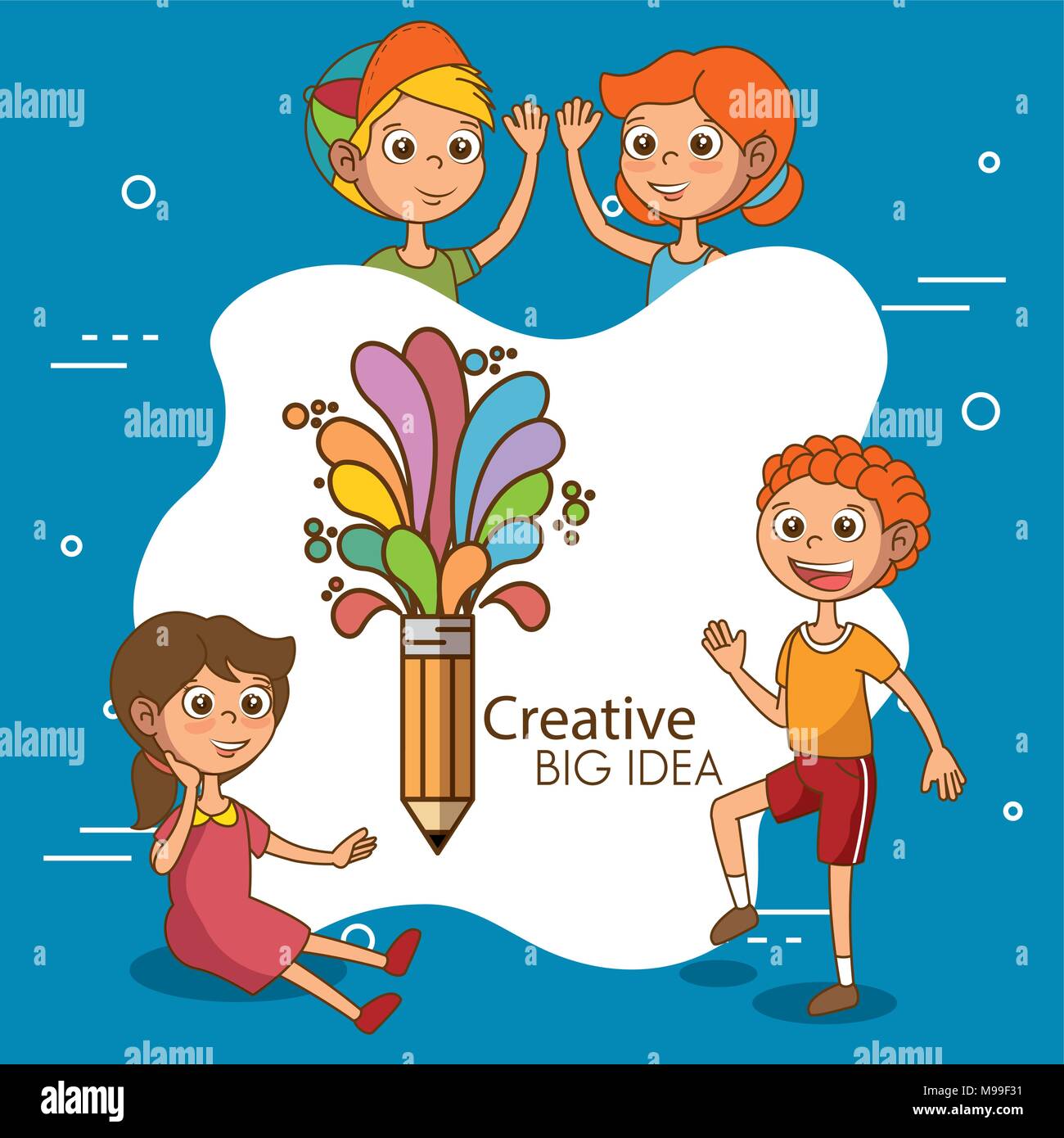 kids with creative big idea Stock Vector Image & Art - Alamy