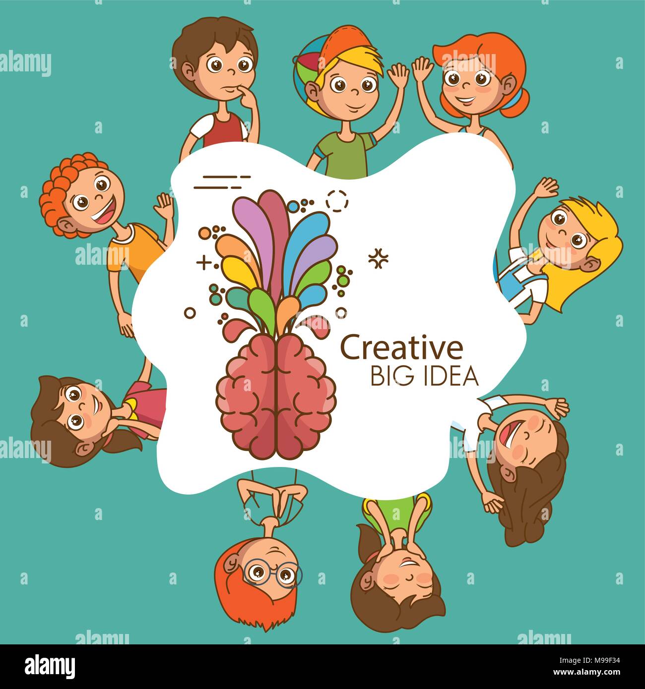 kids with creative big idea Stock Vector Image & Art - Alamy