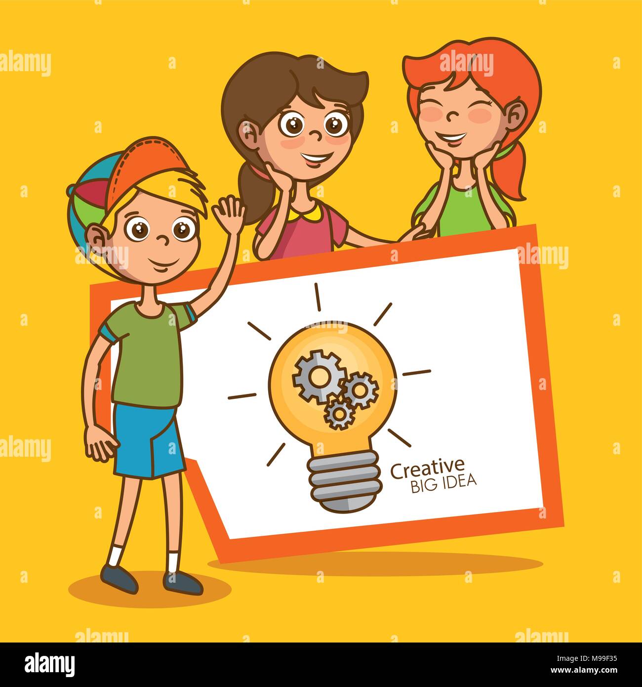 kids with creative big idea Stock Vector Image & Art - Alamy