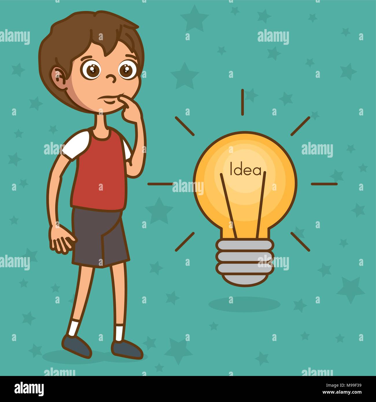 boy with creative idea bulb Stock Vector Image & Art - Alamy