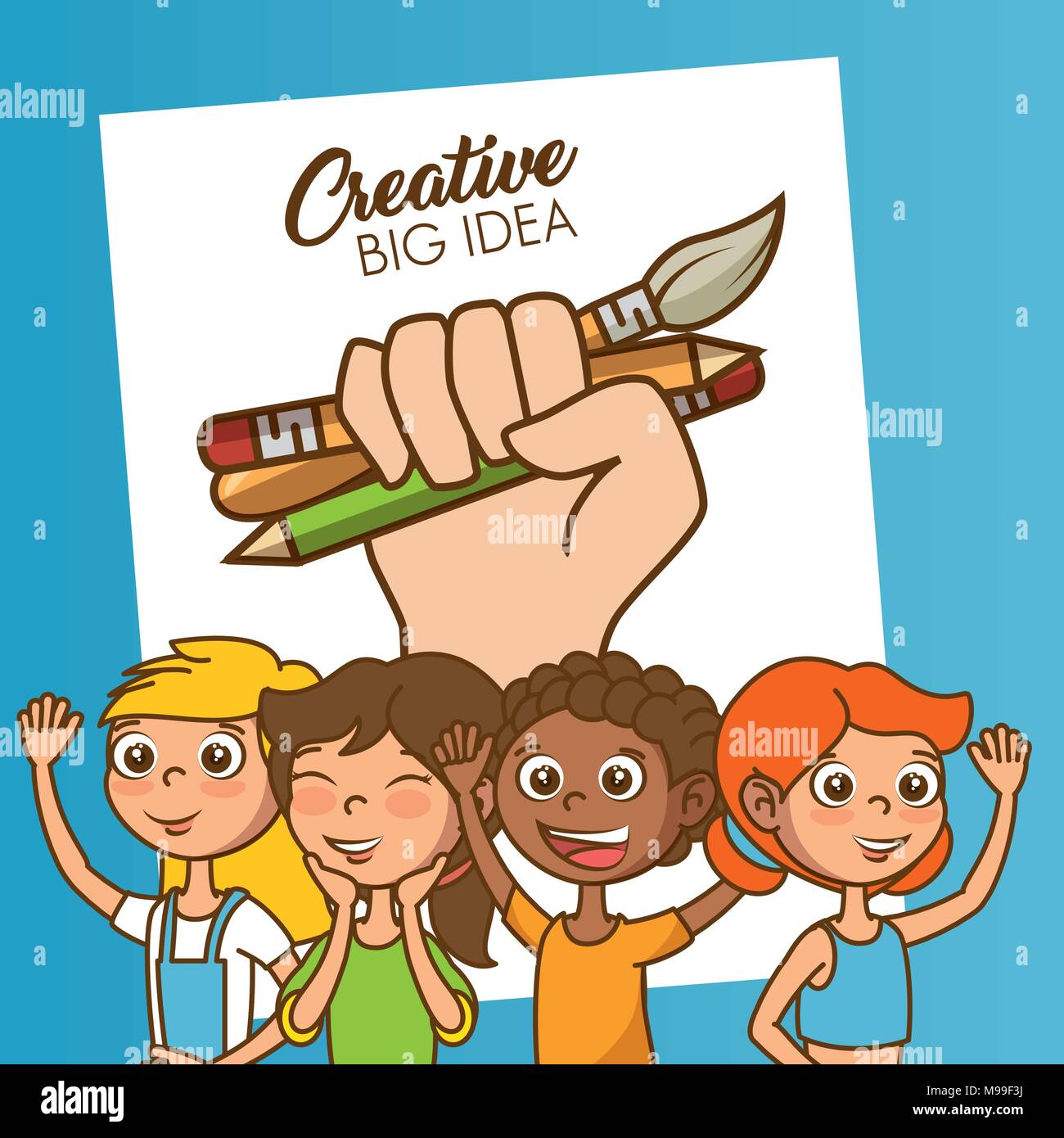kids with creative big idea Stock Vector Image & Art - Alamy