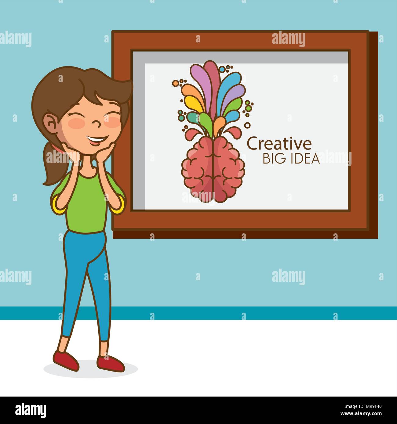 girl with brain creative big idea Stock Vector Image & Art - Alamy