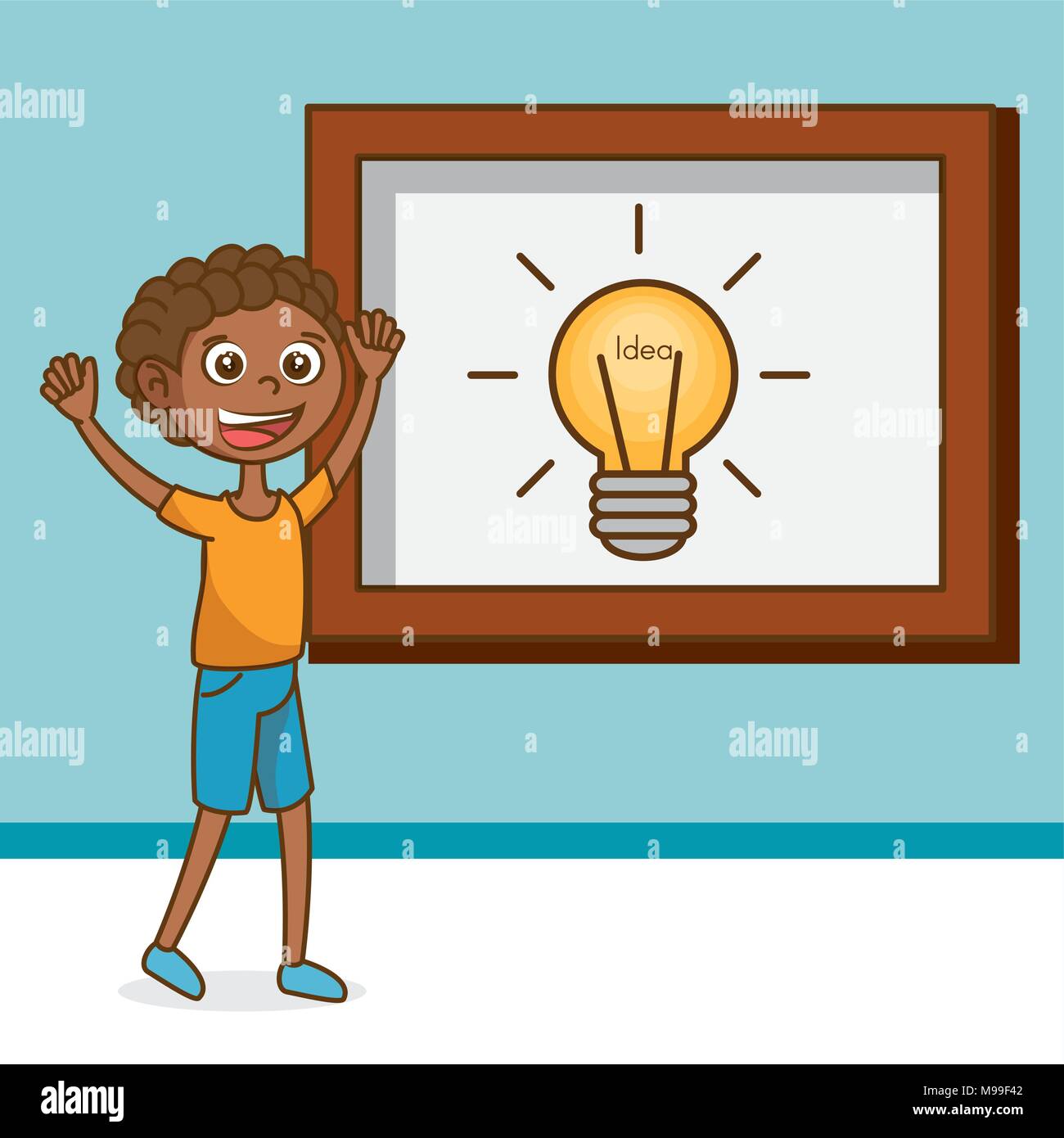 boy with creative idea bulb Stock Vector Image & Art - Alamy