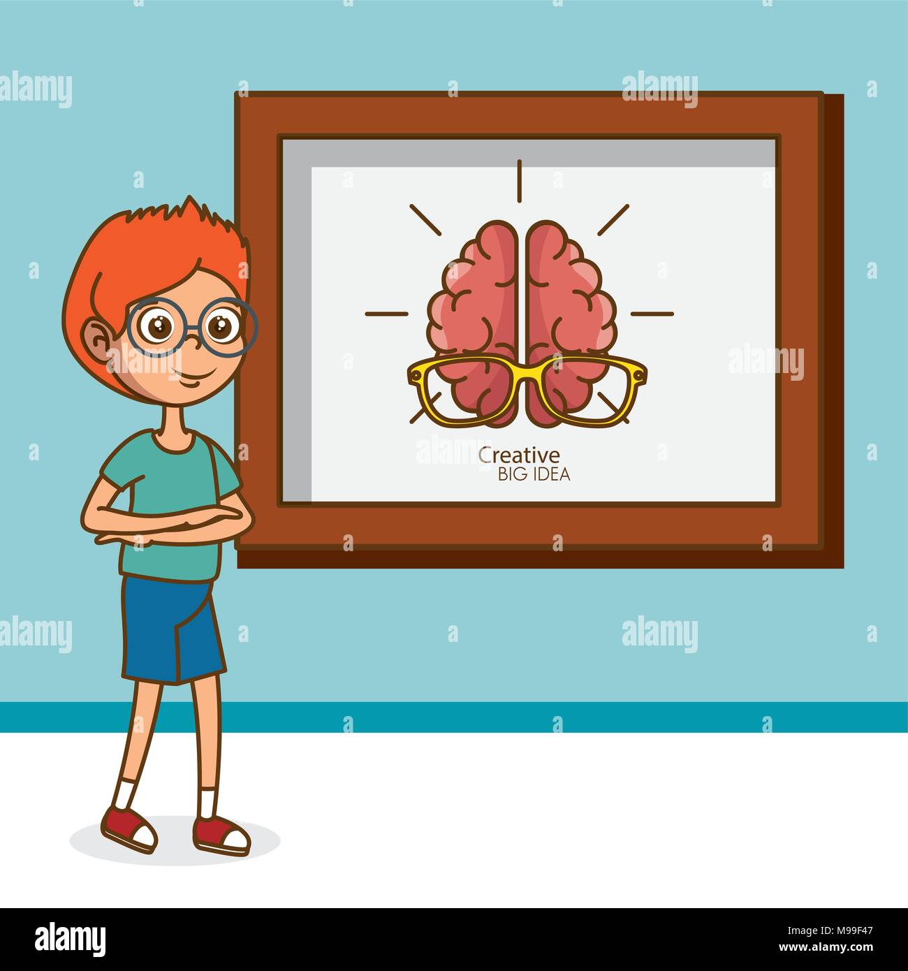 boy with creative brain Stock Vector Image & Art - Alamy
