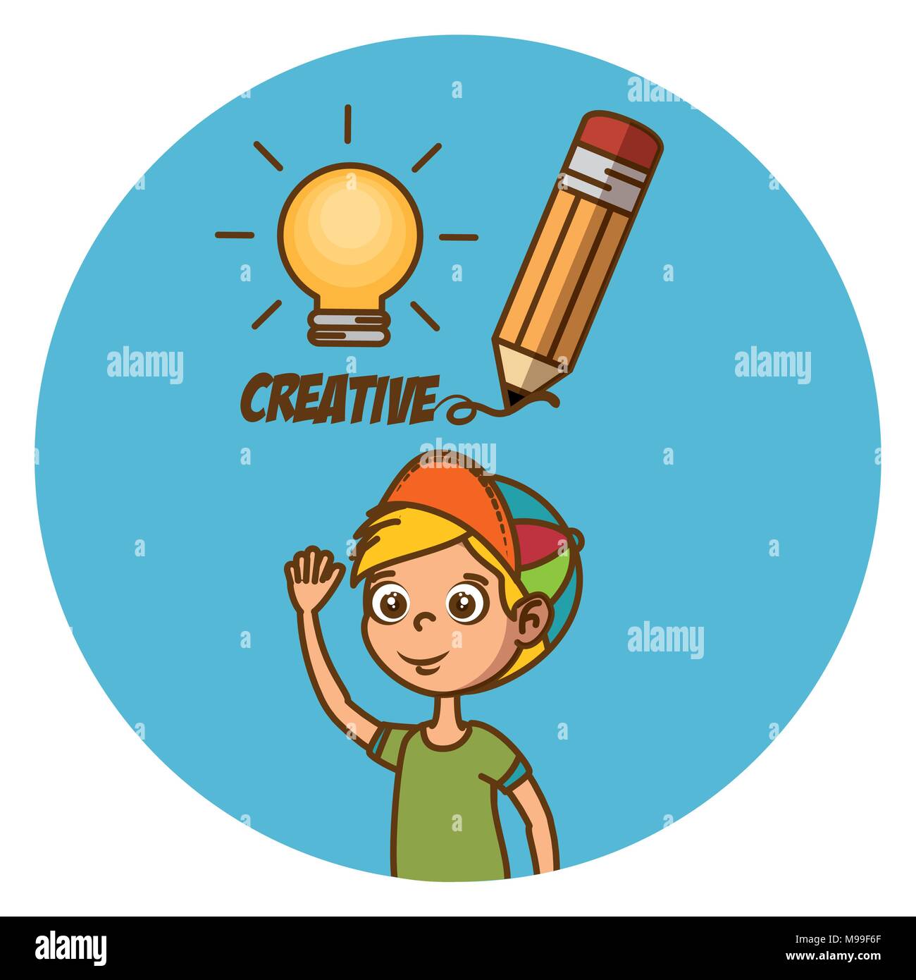 boy with education icons Stock Vector Image & Art - Alamy
