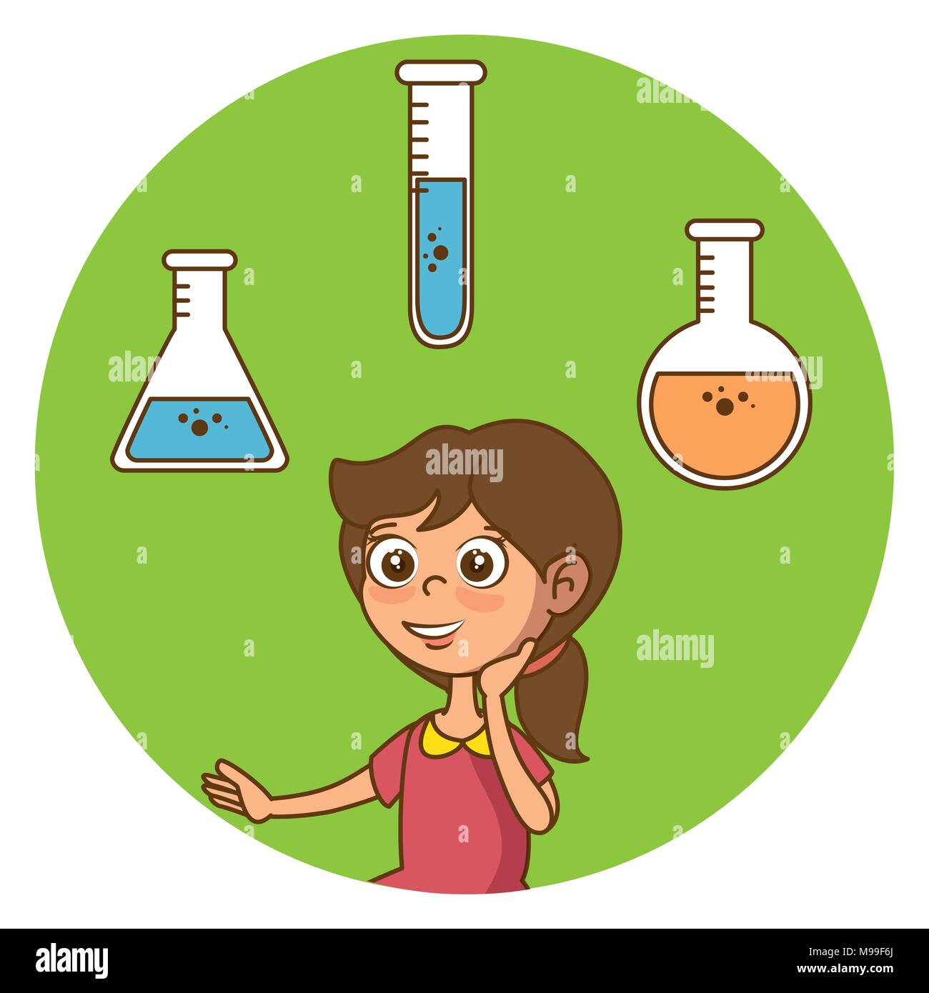 girl with education icons Stock Vector Image & Art - Alamy