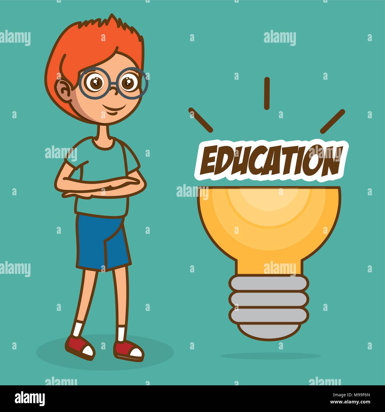 boy with creative idea bulb Stock Vector Image & Art - Alamy