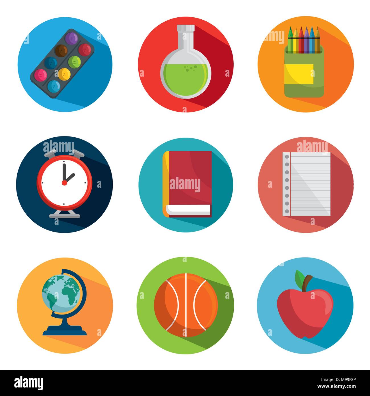 school supplies education icons Stock Vector Image & Art - Alamy