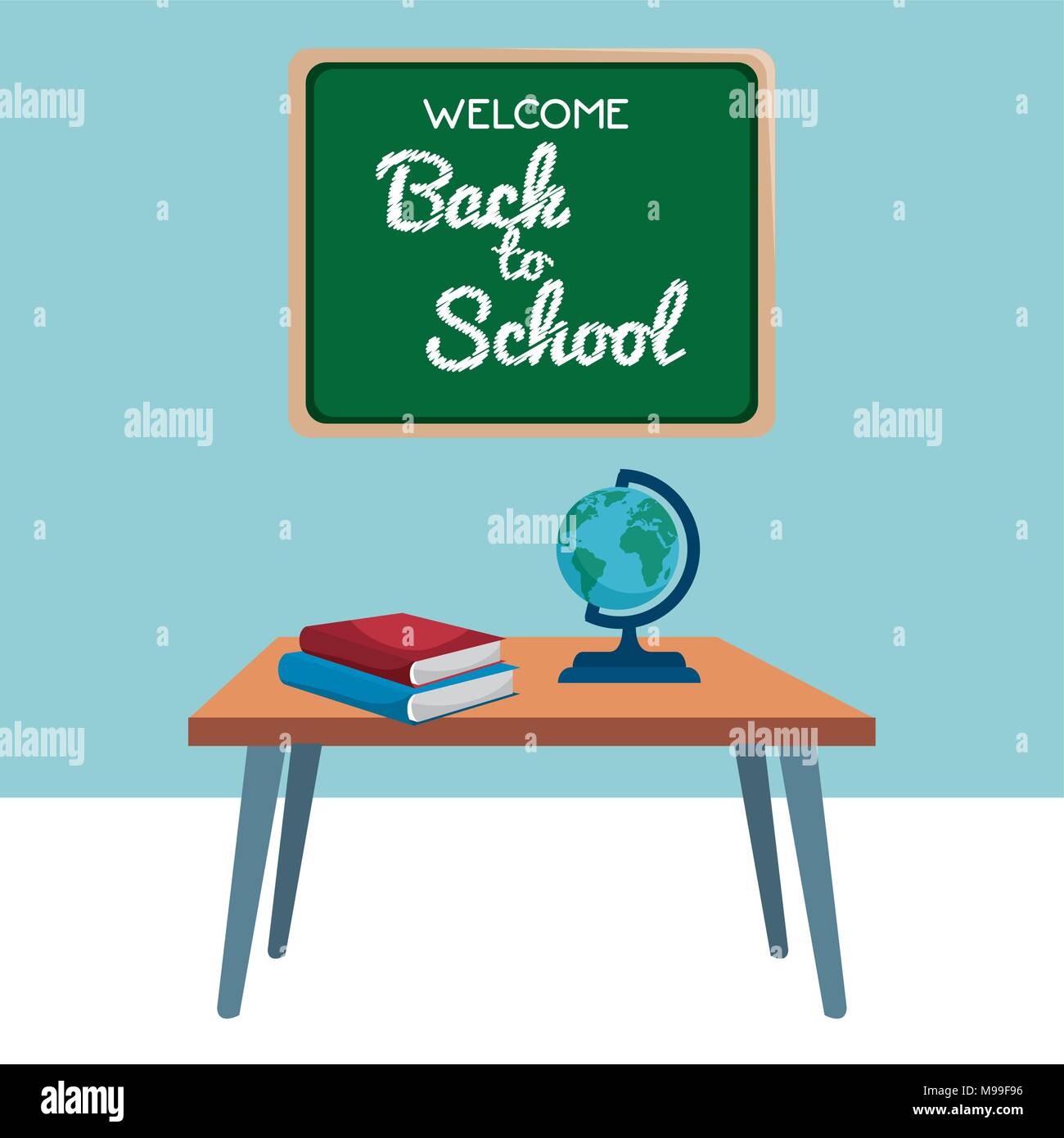 chalkboard with welcome back to school message Stock Vector Image & Art ...