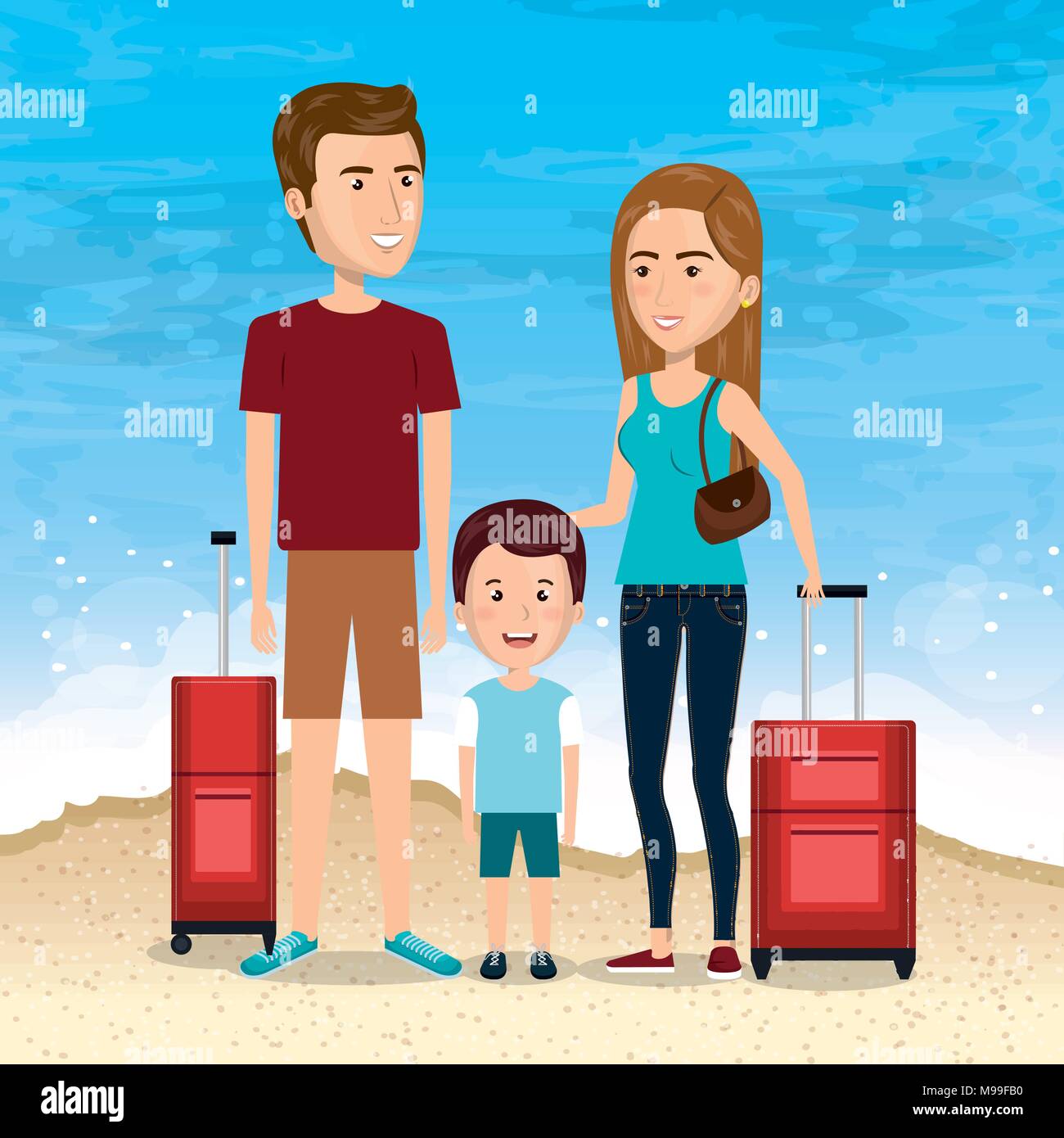family in the beach summer vacations Stock Vector Image & Art - Alamy