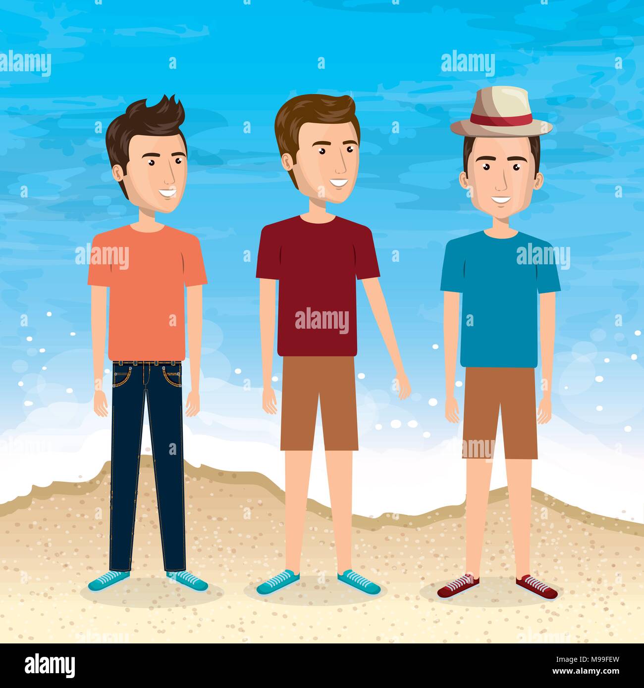 friends in the beach summer vacations Stock Vector Image & Art - Alamy