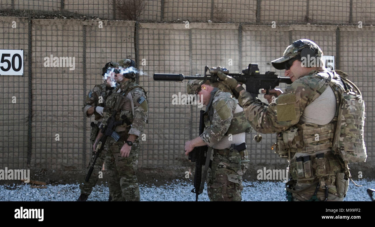 A U.S. Air Force guardian angel team, assigned to the 83rd ...