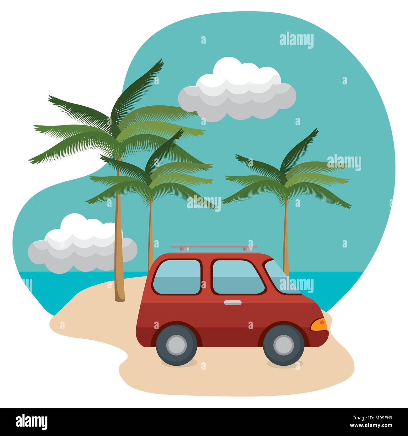 Car on sunset road Cut Out Stock Images & Pictures - Alamy