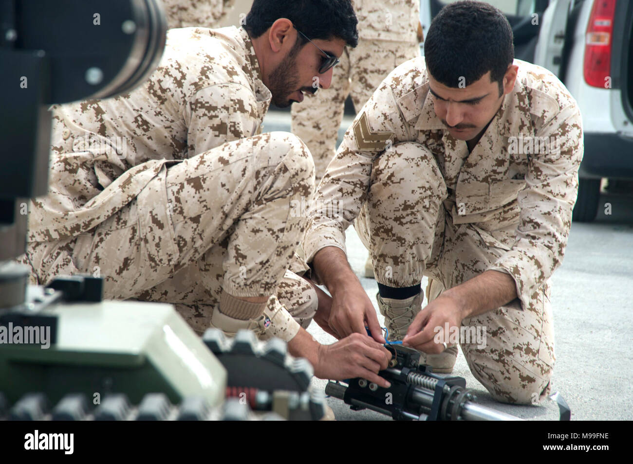 BAHRAIN (Feb 21, 2018) Bahrain Defense Force (BDF) service members load ...