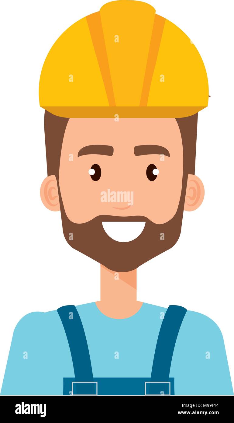 builder constructor with overall avatar character Stock Vector Image ...