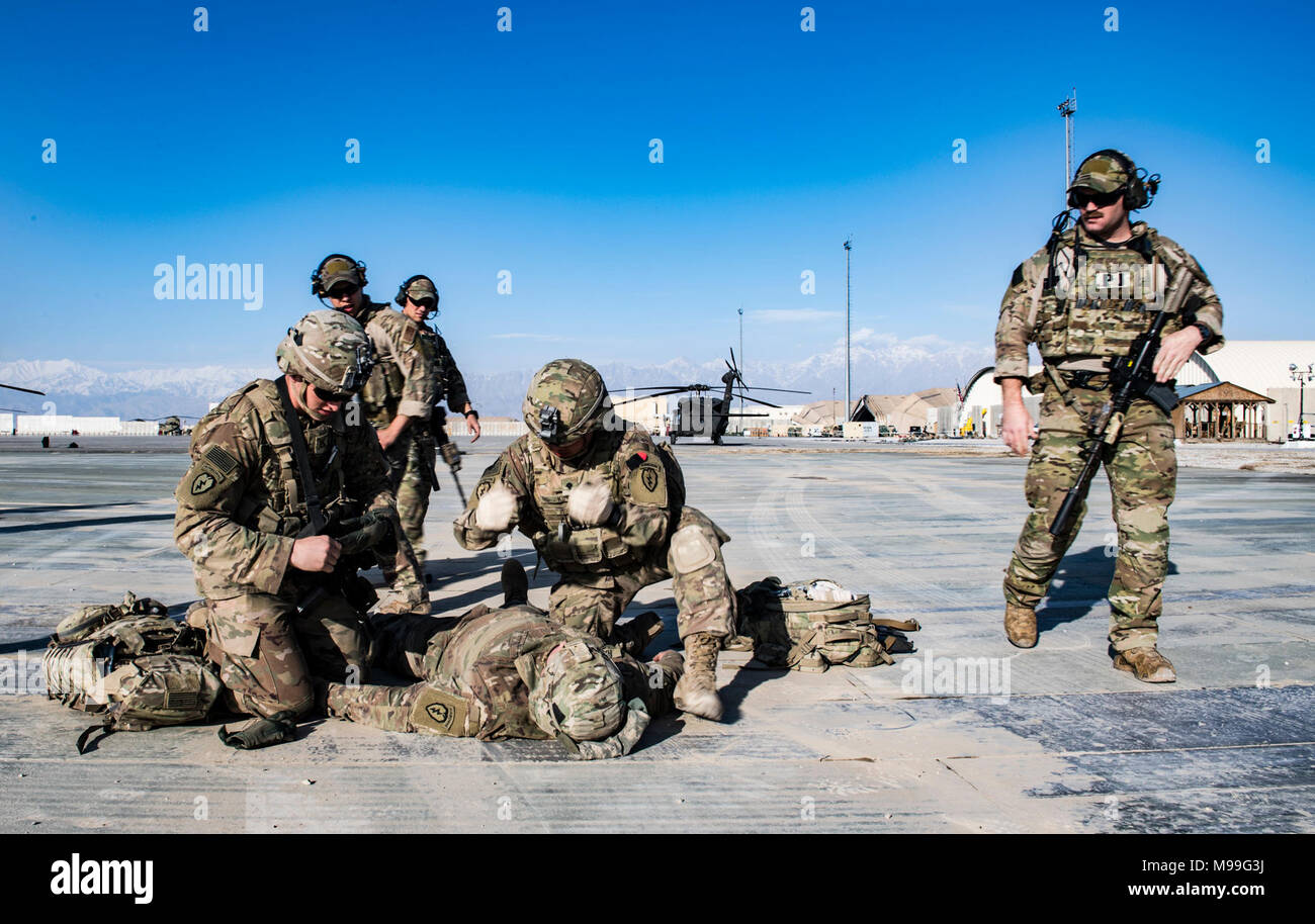 U.S. Air Force pararescuemen, assigned to the 83rd Expeditionary Rescue ...