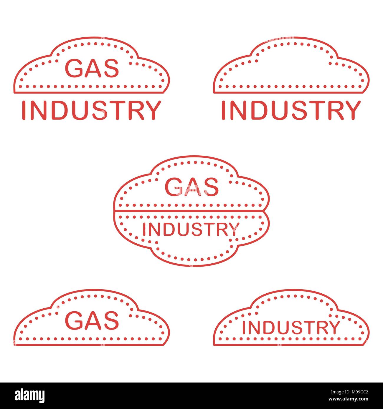 Label, stickers, logos of the gas industry. Design for announcement ...