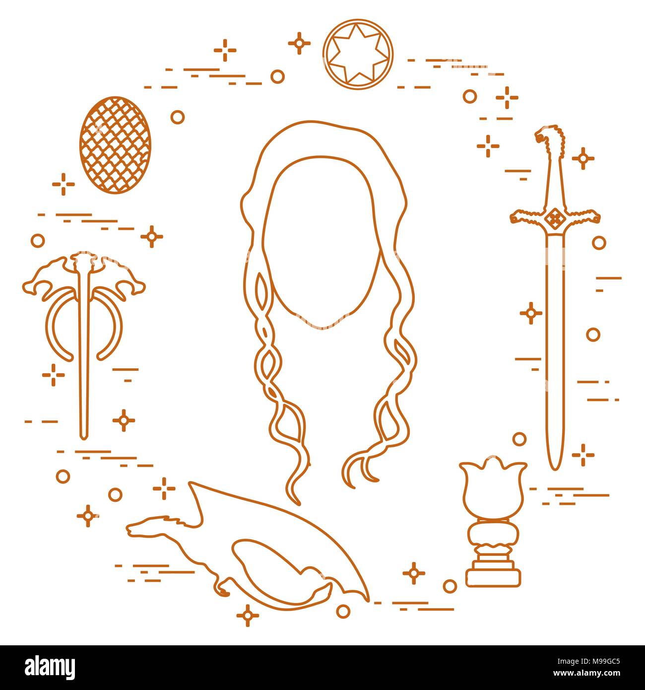 Symbols and heroes of the popular fantasy television series. Art and ...