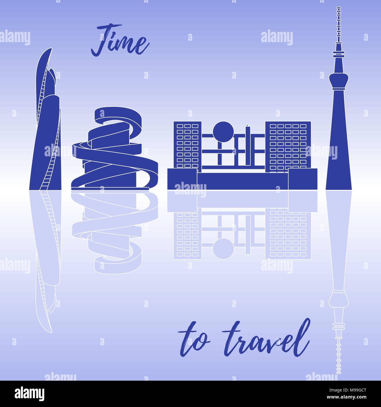 Unusual Japanese architecture. Famous building and skyscrapers. Travel ...