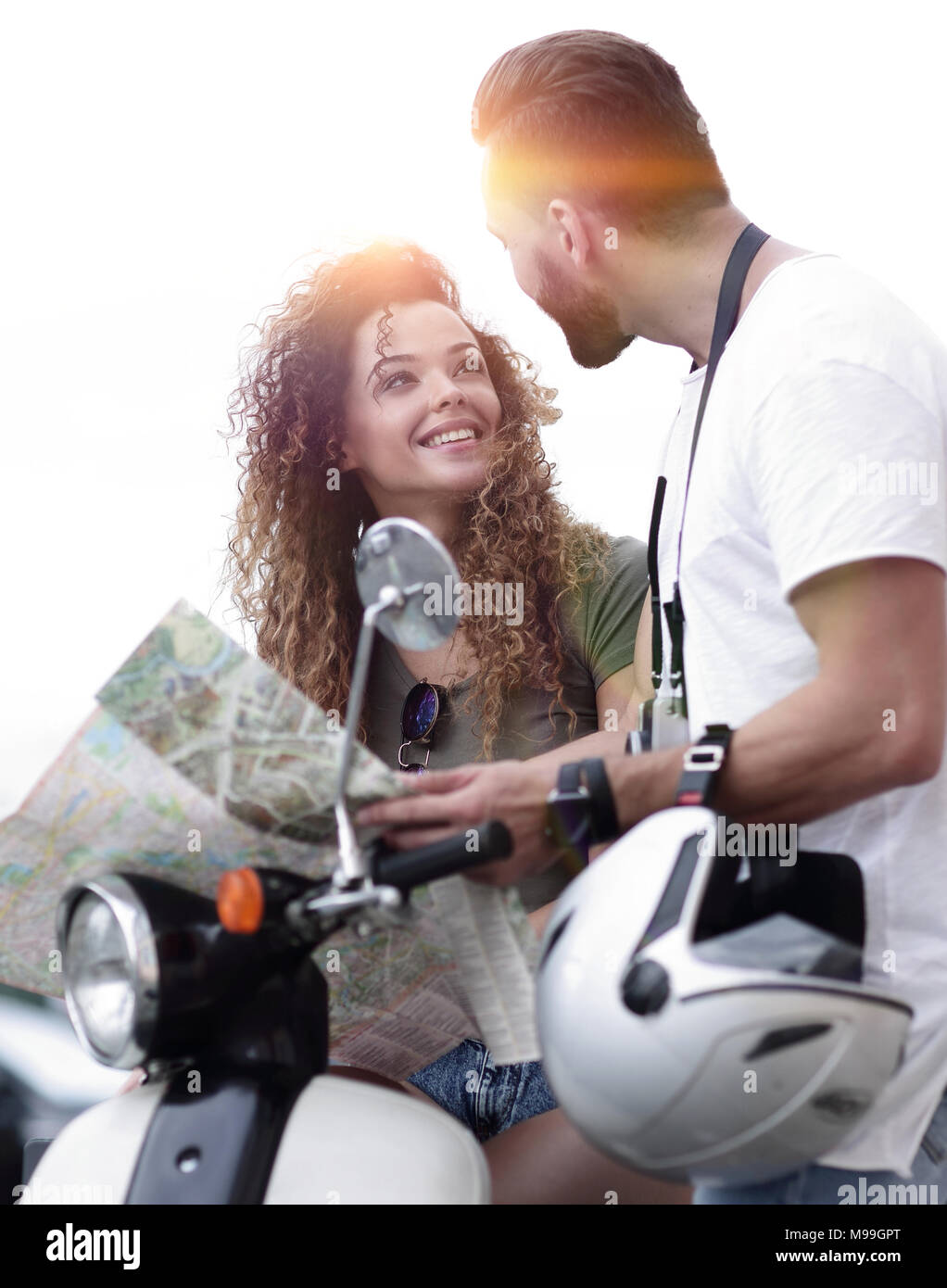 Old vespa couple hi-res stock photography and images - Alamy