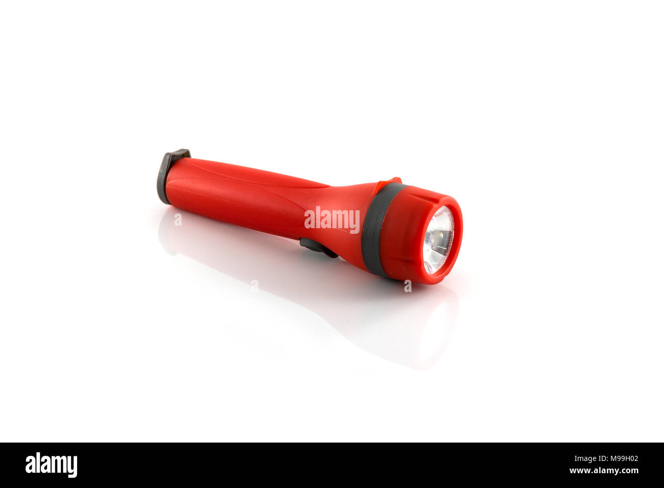 Red flashlight isolate on white background Stock Photo - Alamy