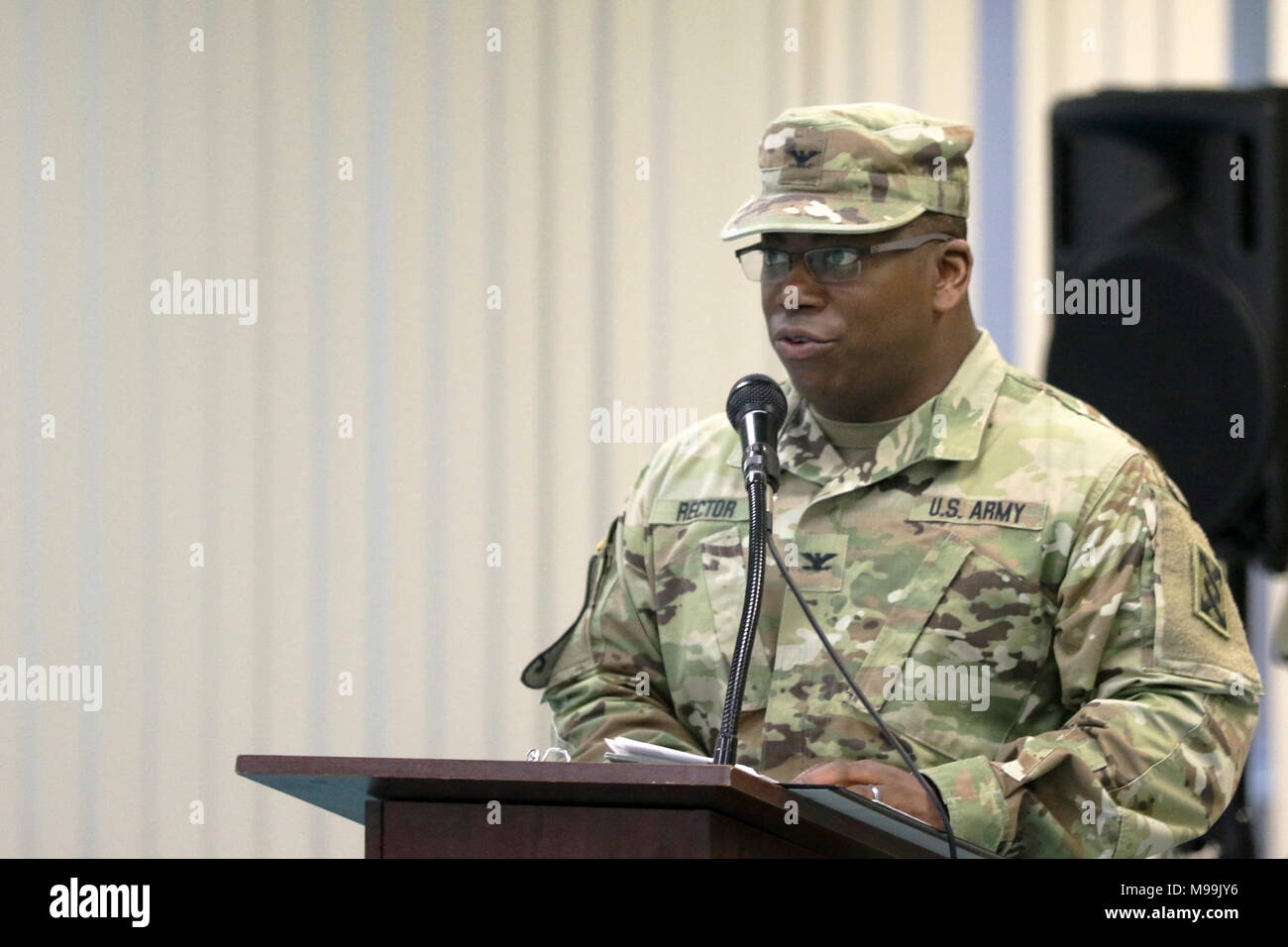 U.S. Army Col. Jeff C. Rector, the new commander of the 642nd Regional ...