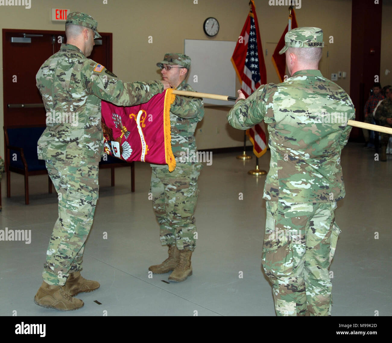 Army Command Sgt. Major Kevin Conklin (left) and Major Robert Crudden ...