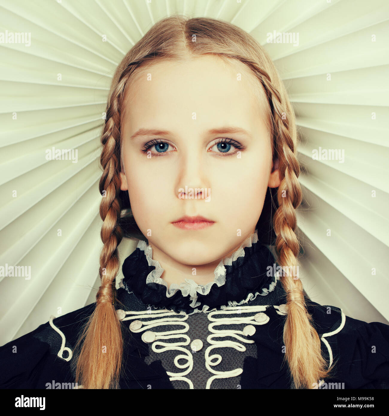 Fair hair girl with fashion hairstyle Stock Photo - Alamy