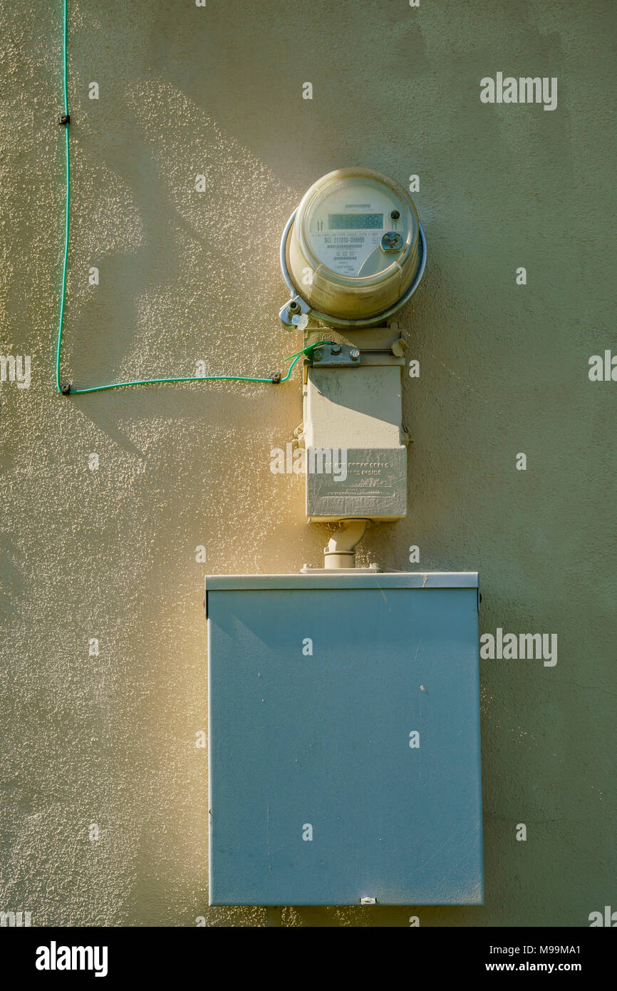 Old Transformer box at home, Los Angeles Stock Photo - Alamy