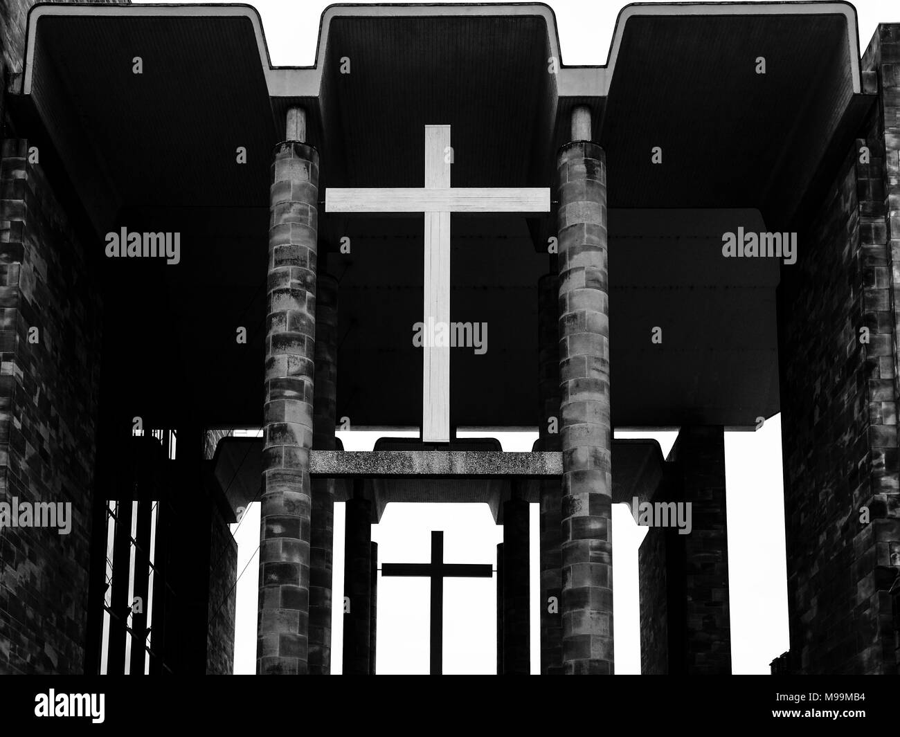 Coventry cathedral cross Black and White Stock Photos & Images - Alamy