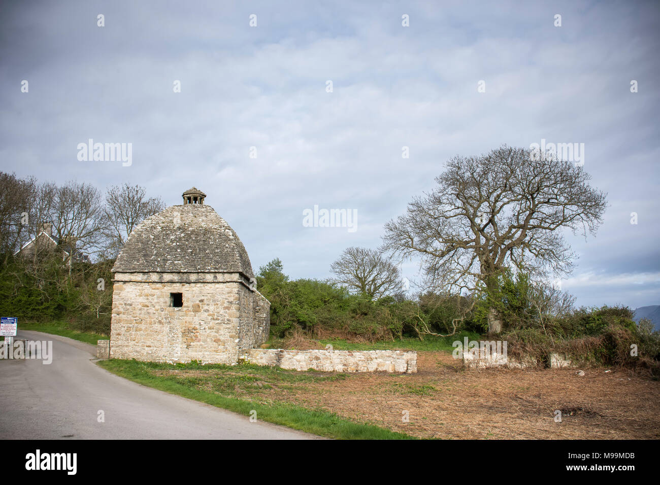 British countryside landscape,stone granary historic building near ...
