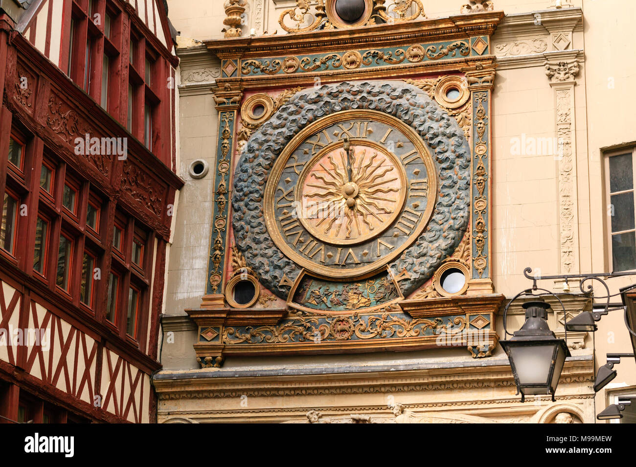 The Gros Horloge Clock Rouen Seine-Maritime Normandy France Stock Photo ...