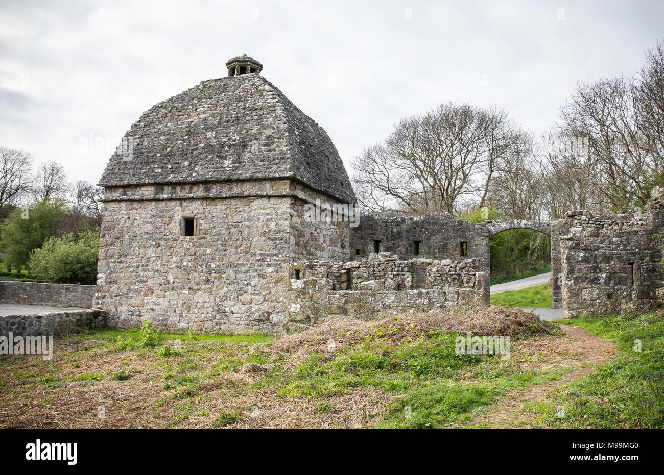 British countryside landscape,stone granary historic building near ...