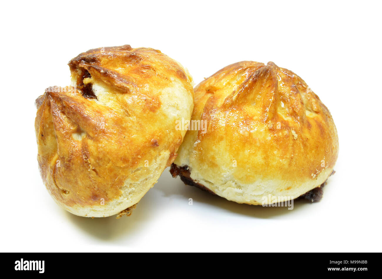 Crispy BBQ roasted chicken buns isolated on white background Stock ...