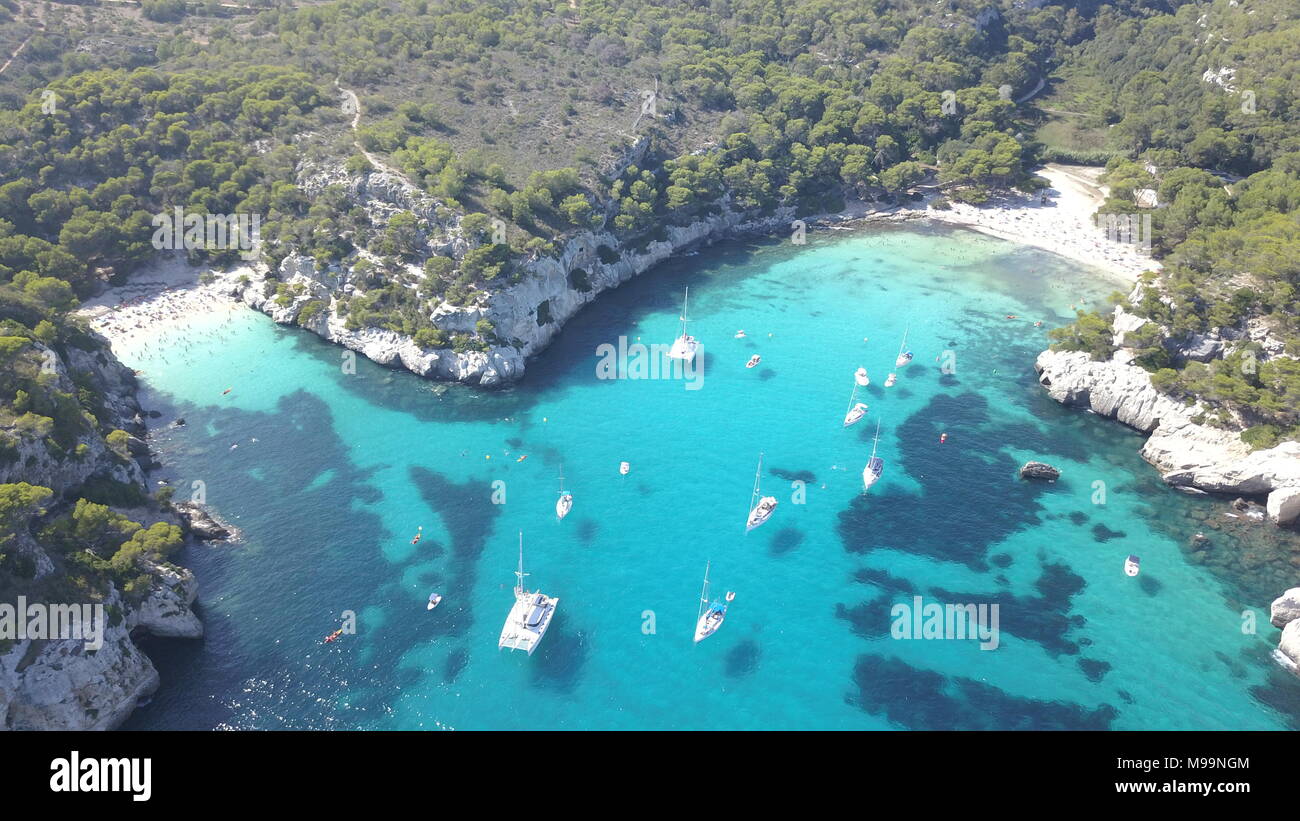 Amazing beach Aerial View in Menorca (Baleares Stock Photo - Alamy